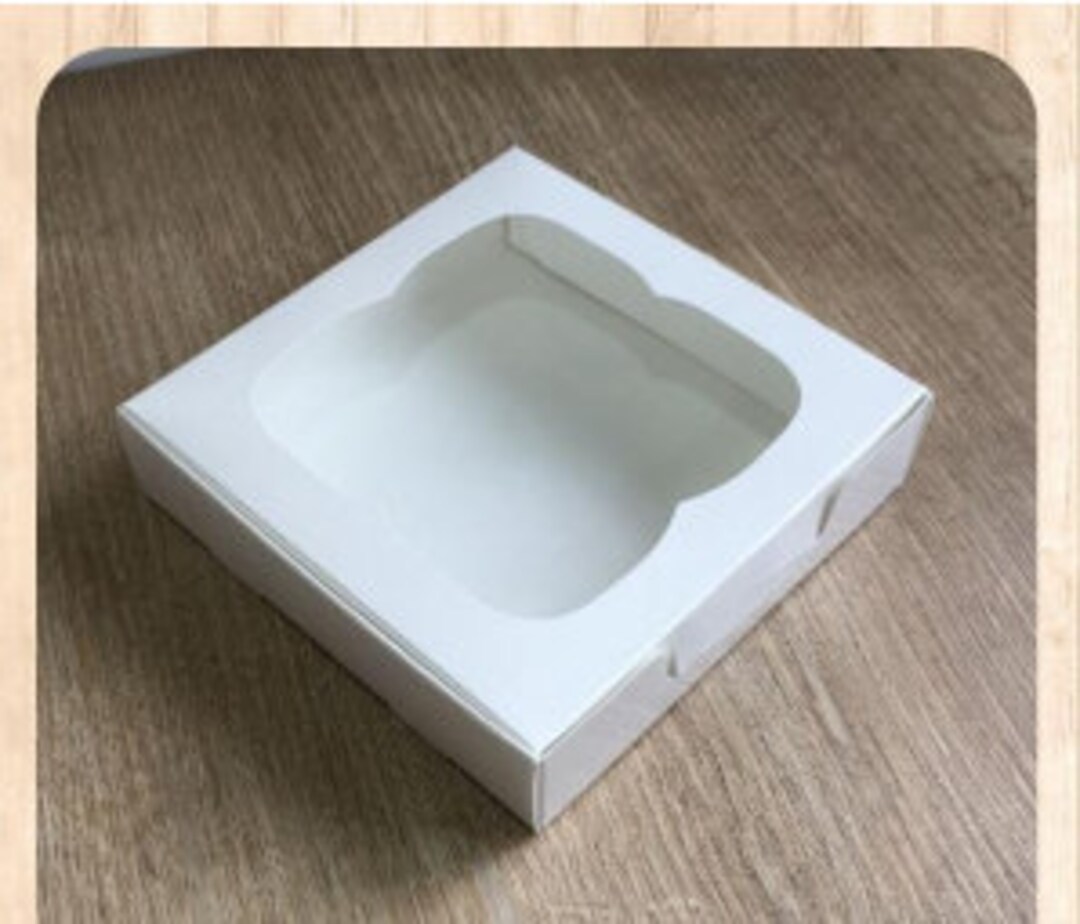 3.93"x3.93"x1.18" Inch Size Cardboard Box With White Cellophane Window ...