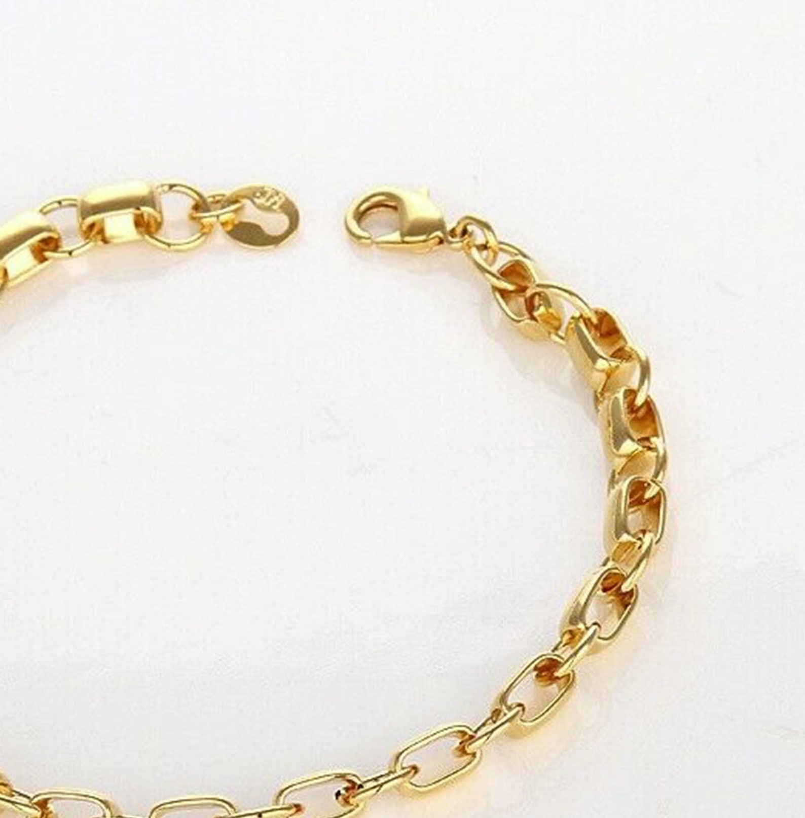 18k Yellow Gold-Filled Bracelet 8 Box Chain Link | Etsy