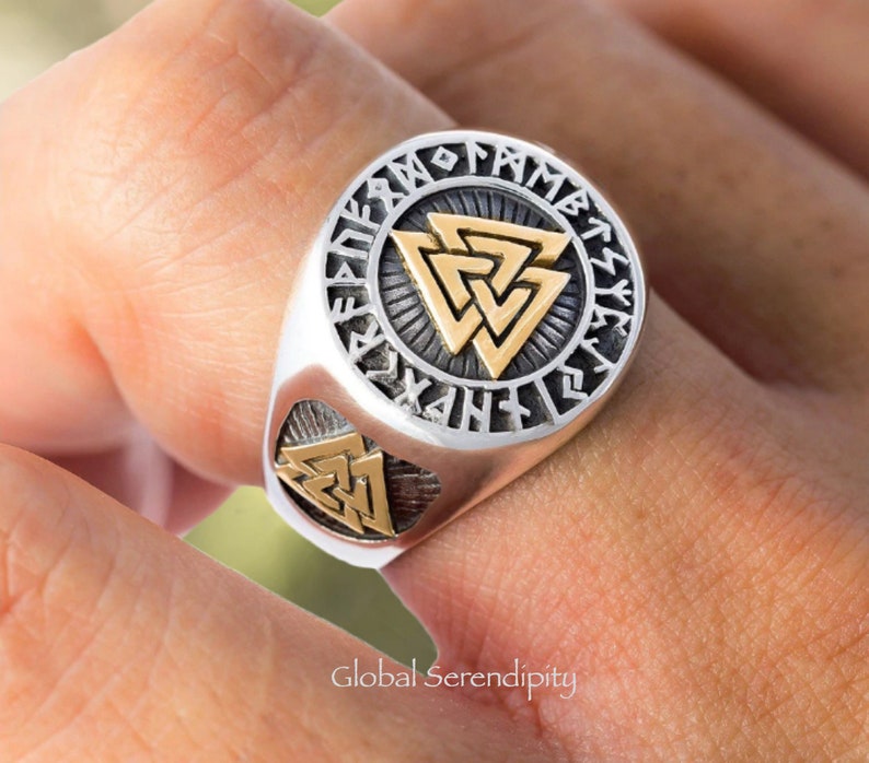 Wide Heavy Men's Ring Viking Runes Solid Stainless Steel - Etsy