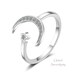 Celestial Ring Set in Pure 925 Silver Sparkling Star & Crescent Moon ...