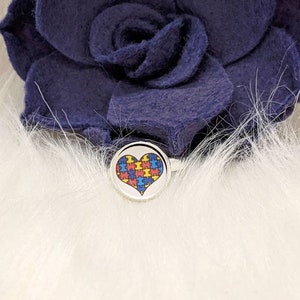 Autism Awareness Rings, Ribbon Ring, Heart Ring, Puzzle Piece Jewelry ...