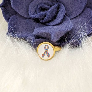 Autism Awareness Rings, Ribbon Ring, Heart Ring, Puzzle Piece Jewelry ...