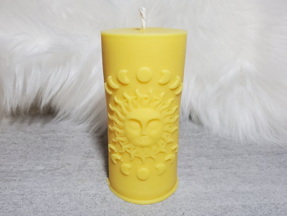 Sun and Moon Phases Pillar Candle: Custom Color and Scent | Etsy