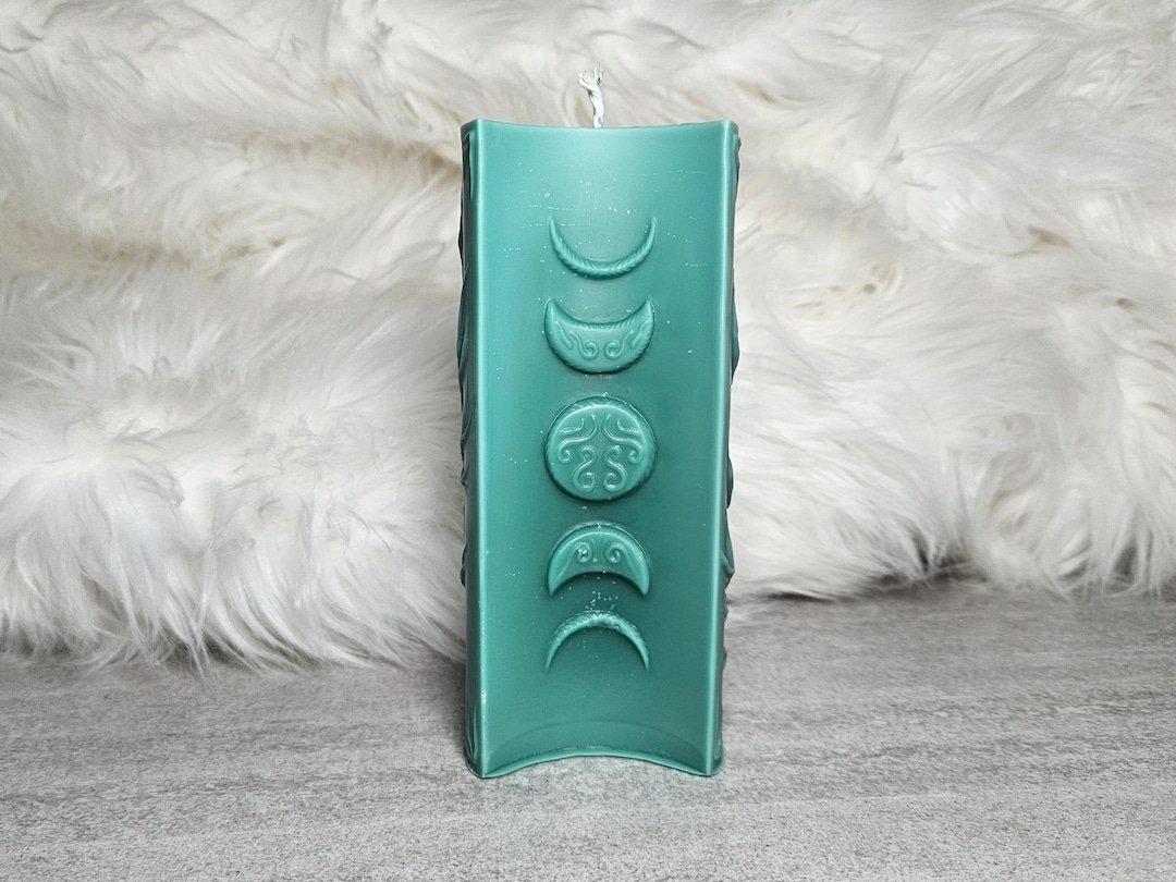 LARGE Crescent Moon Phases Pillar Candle: Custom Color and Scent, 100% ...