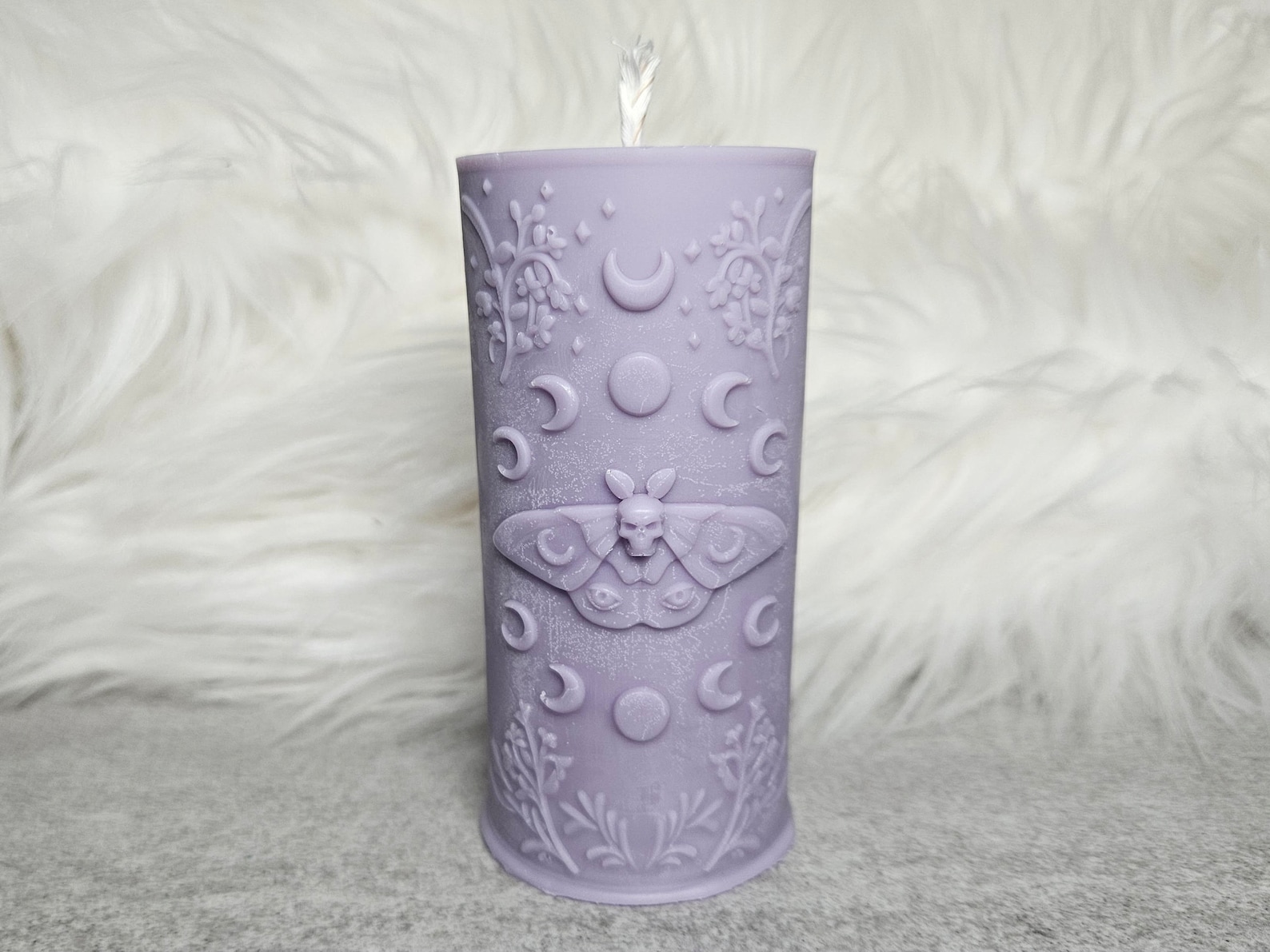 Moth Moon Phases Pillar Candle: Custom Color and Scent, 100% Soy Wax ...