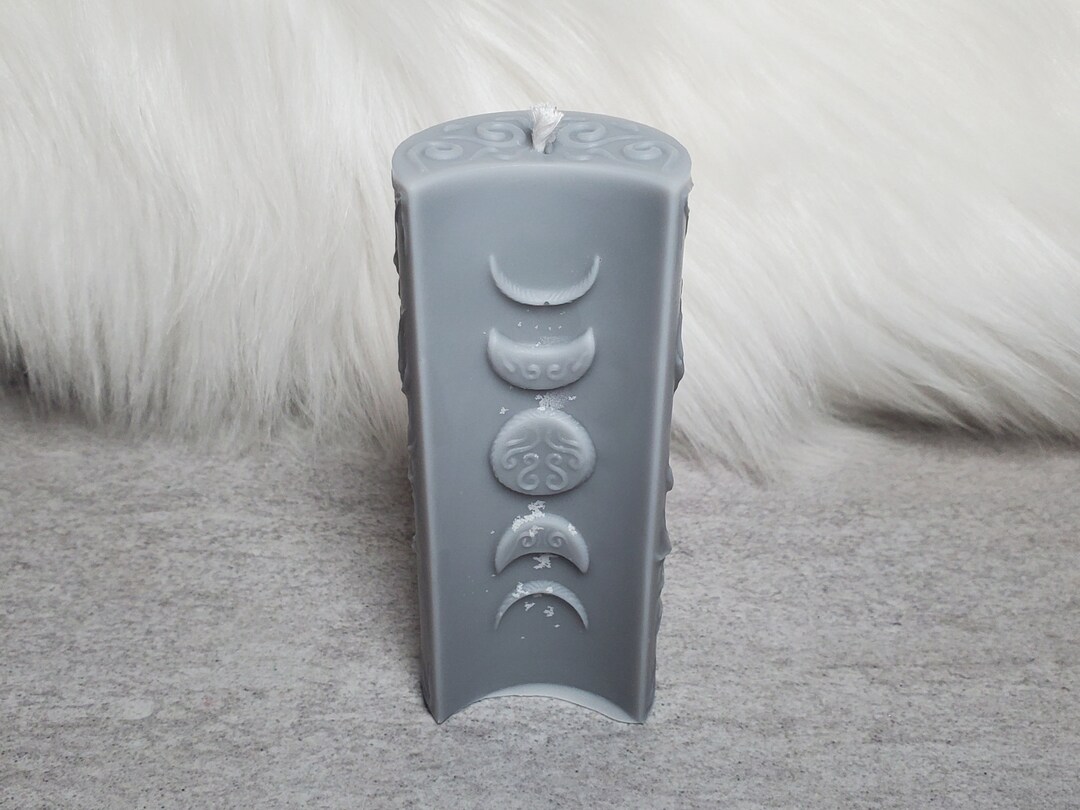Crescent Moon Phases Pillar Candle: Custom Color and Scent, 100% Soy ...