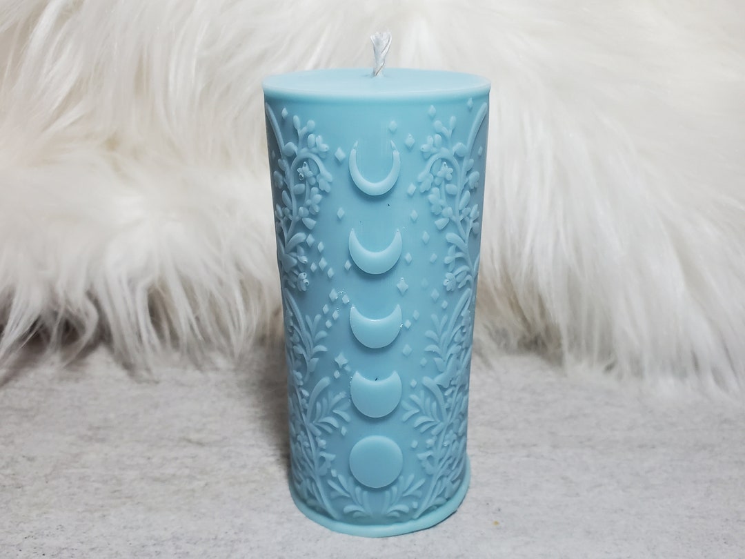 Moon Phases Pillar Candle: Custom Color and Scent, 100% Soy Wax. - Etsy