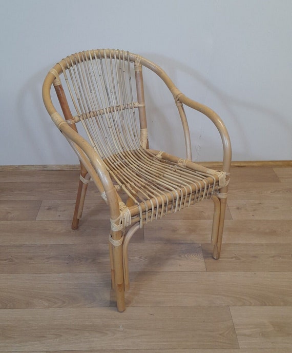 Rio Cane Wicker Rattan Occasional Kitchen Bedroom Handmade Chair. Etsy
