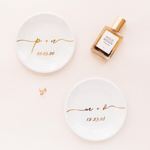 Personalized Trinket Dish, Wedding Ring Holder, Engagement Jewelry Dish ...