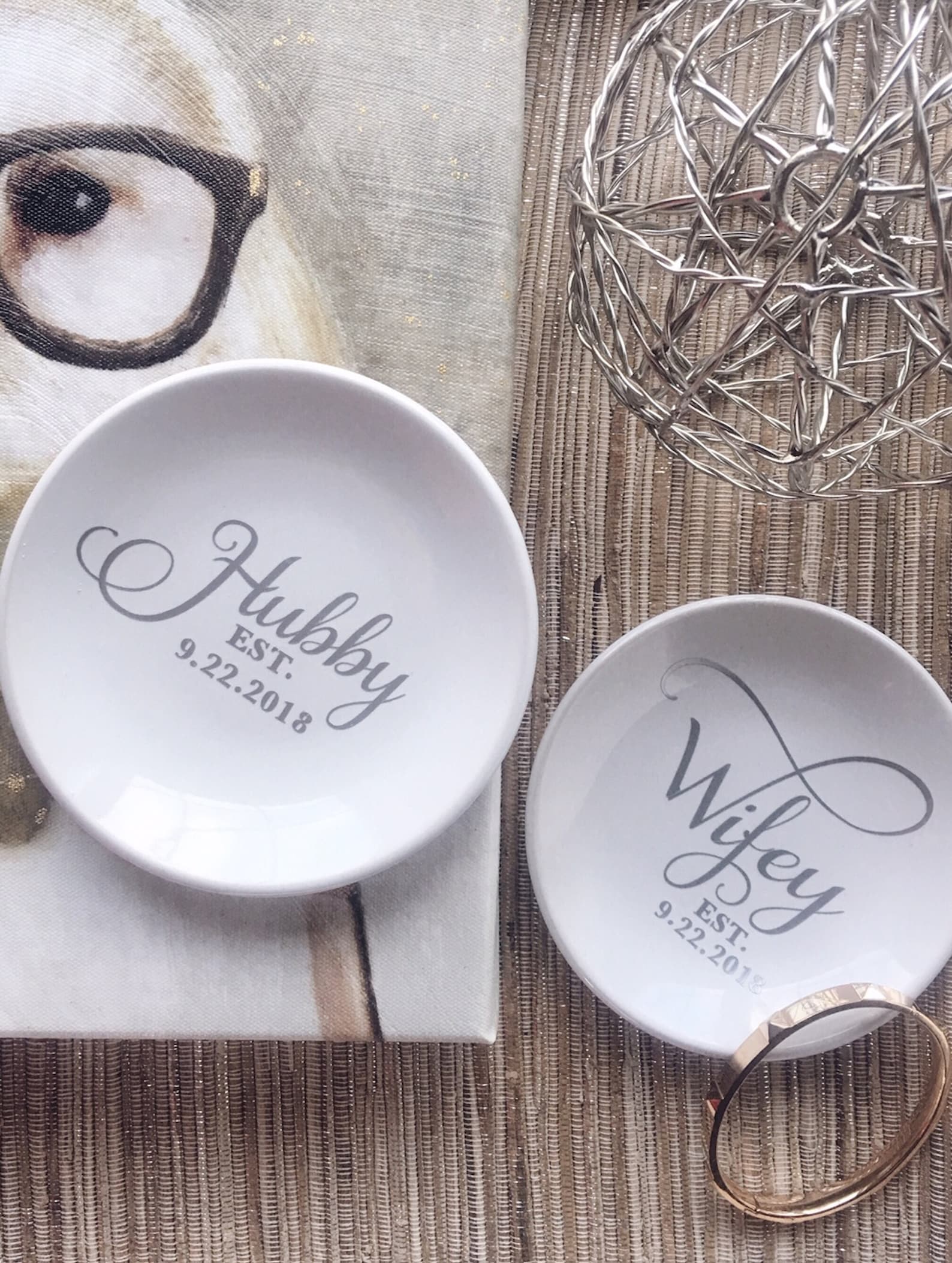 Wedding Ring Dish Personalized / Engagement Ring Dish / | Etsy