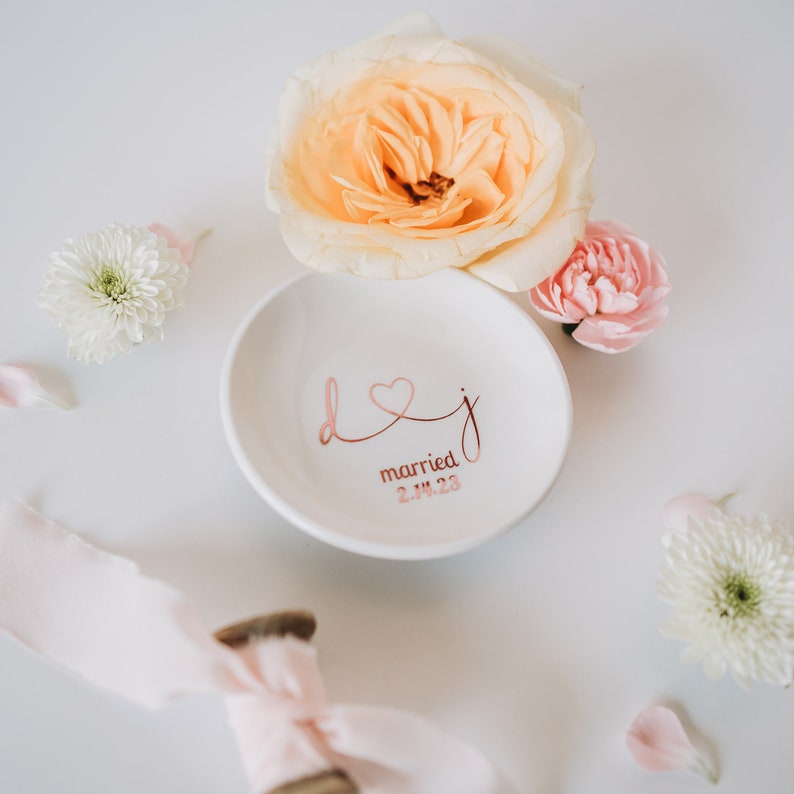 Personalized Trinket Dish Wedding Ring Holder Engagement Jewelry Dish ...