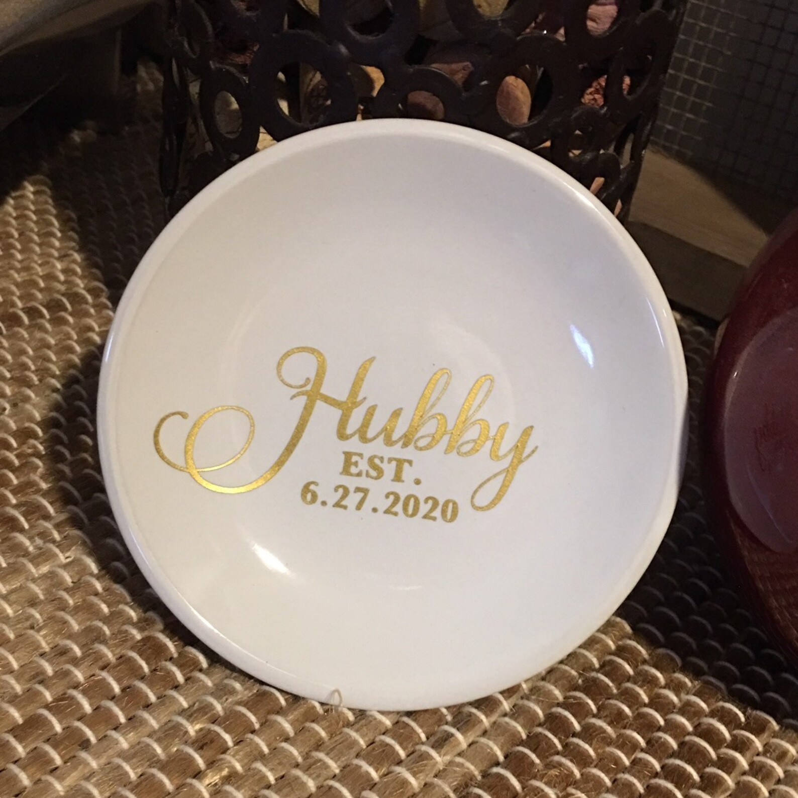 Wedding Ring Dish Personalized / Engagement Ring Dish / | Etsy