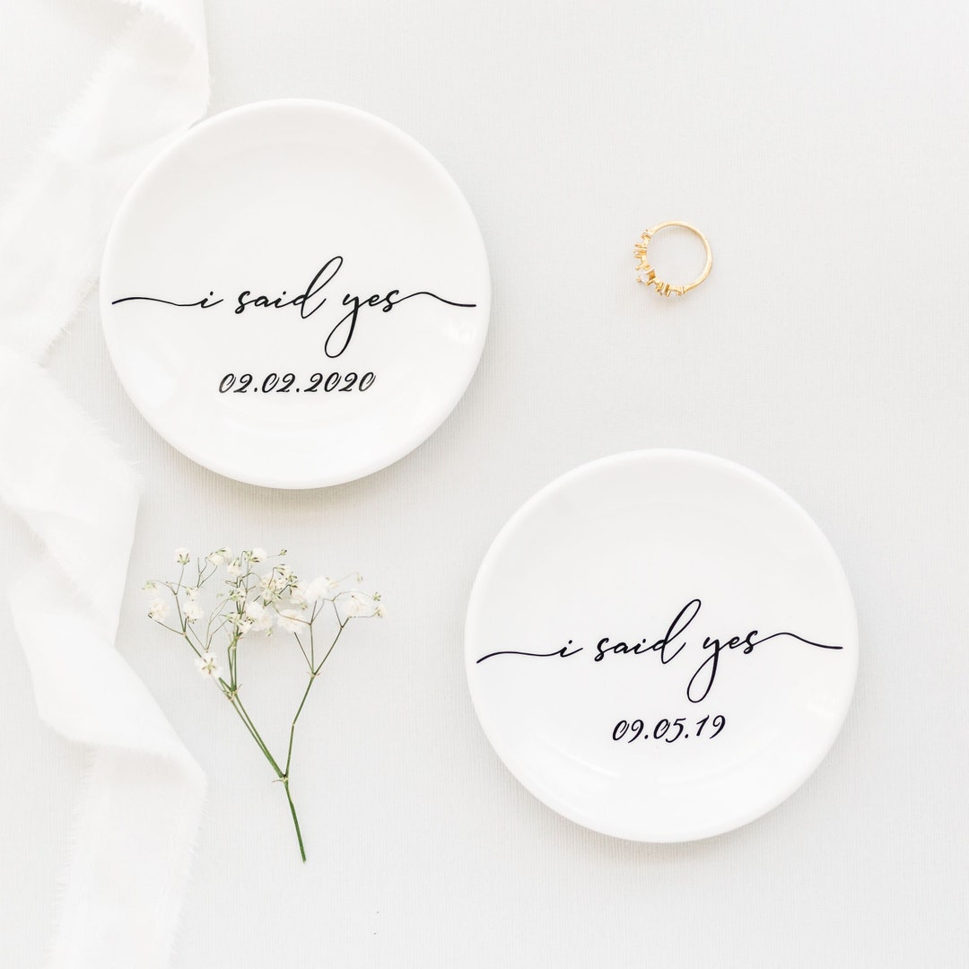 I Said Yes Engagement Ring Dish, Wedding Ring Dish, Personalized ...