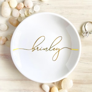 Custom Name Ring Dish | Bridesmaid Gift Jewelry Holder | Personalized ...
