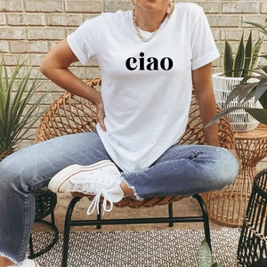 CIAO Women's Shirt, Ciao Italian Vacation Women's Trendy Fashion ...