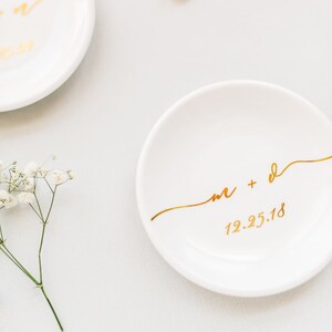 Personalized Trinket Dish, Wedding Ring Holder, Engagement Jewelry Dish ...