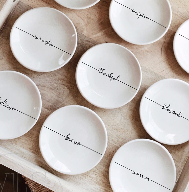 Custom Affirmation Ring Dish, Motivational Jewelry Holder, Personalized ...