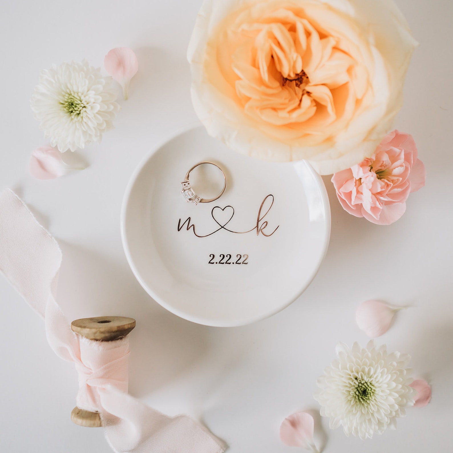 Personalized Trinket Dish Wedding Ring Holder Engagement Jewelry Dish ...
