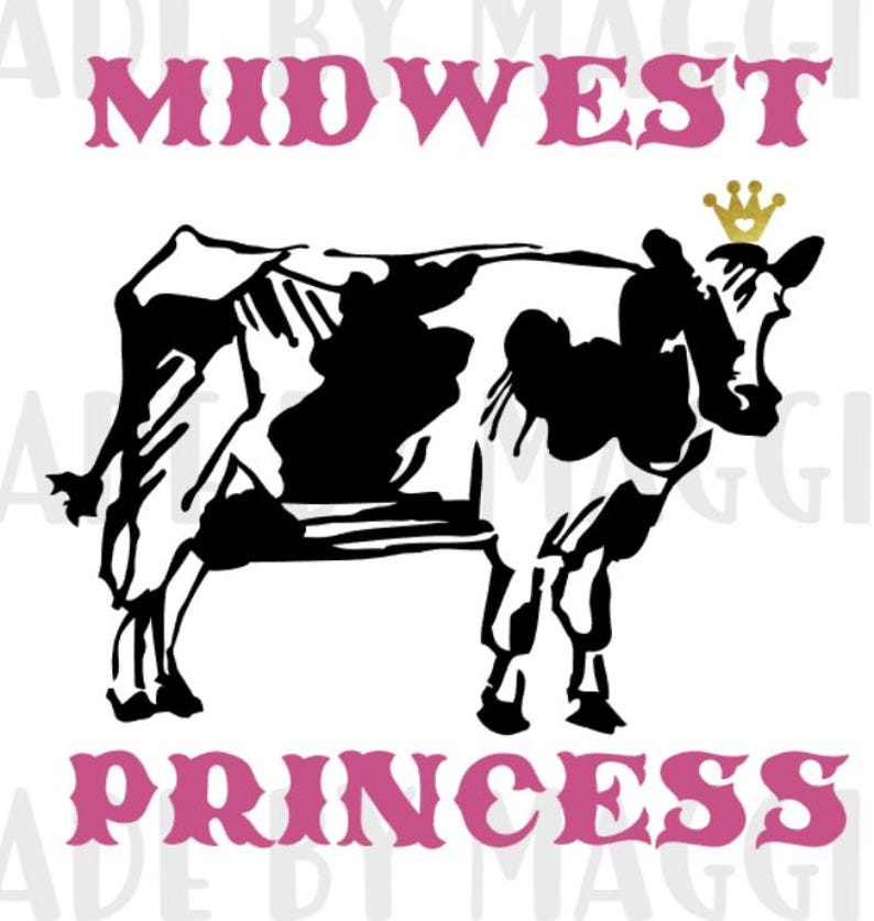 Midwest Princess Cow SVG/PDF/PNG - Etsy Australia