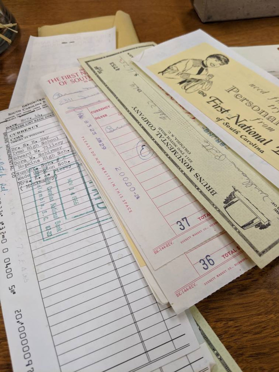 1960s Vintage Ephemera Pack: Banking Ledgers, Checks, Deposit Slips ...