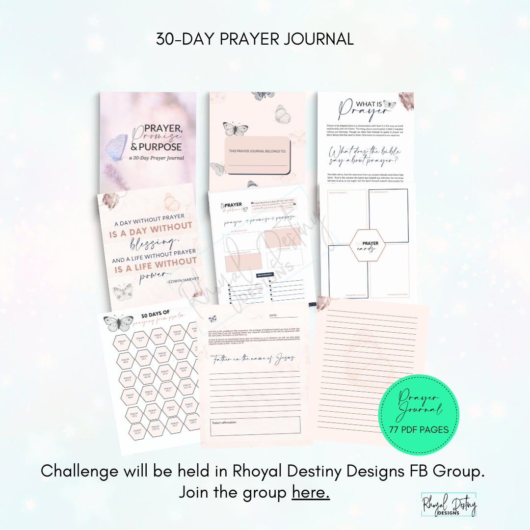 30-day Prayer Journal /prayer Journal /printable/bible Study Guide ...