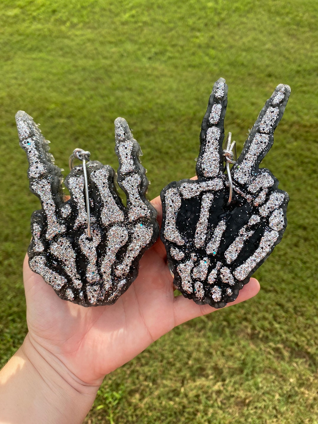 Skeleton Peace Sign Car Freshie Skeleton Rock Hand Car - Etsy