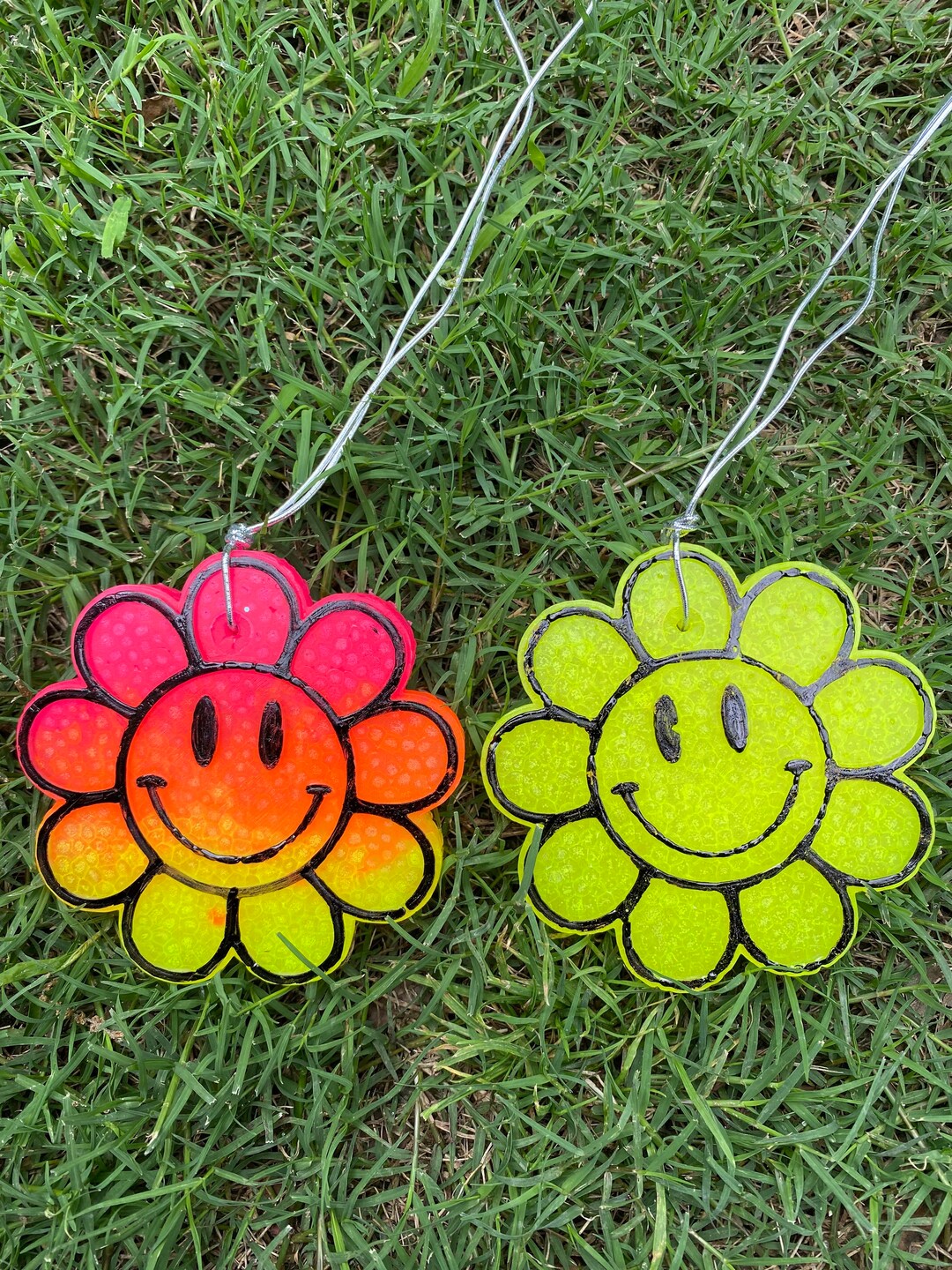 Daisy Car Freshie, Smiley Face Flower Car Freshie, Retro Car Freshie ...