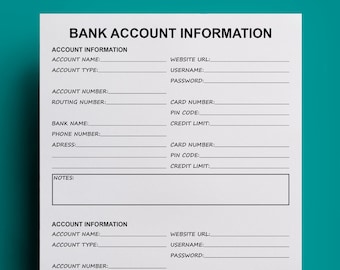 Bank Account Opening Form – Editable and Printable Template for ...