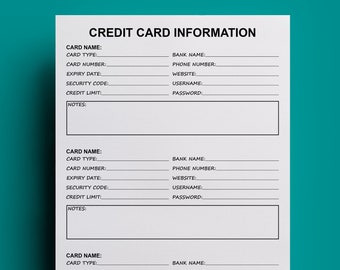 Credit Card Information, Credit Card Log, Credit Card ID, Personal ...