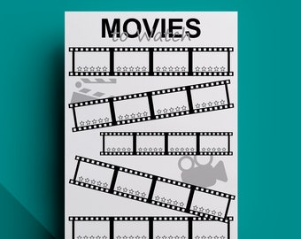 Movies to Watch Tracker Printable Movie Tracker Movie List - Etsy
