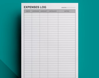 Expenses Tracker | Expenses Tracker Log | Digital Expenses Tracker ...