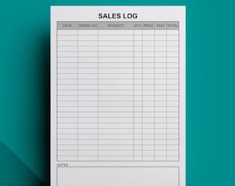 Sales Log Printable Sale Profits Tracker Sale Recorder - Etsy UK