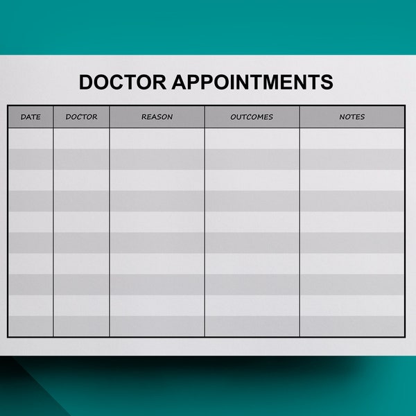 Doctors List Editable Printable - Etsy