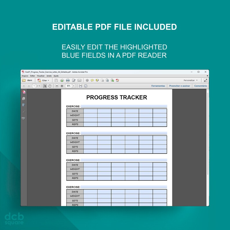 Exercise Progress Tracker Editable Printable - Etsy