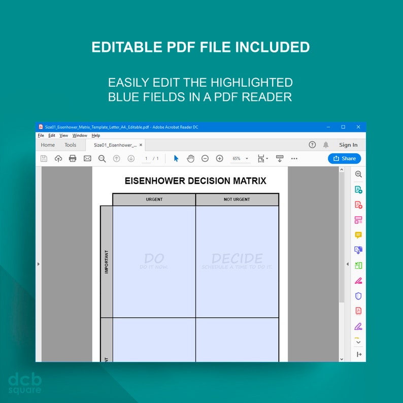 Eisenhower Decision Matrix Editable Printable - Etsy