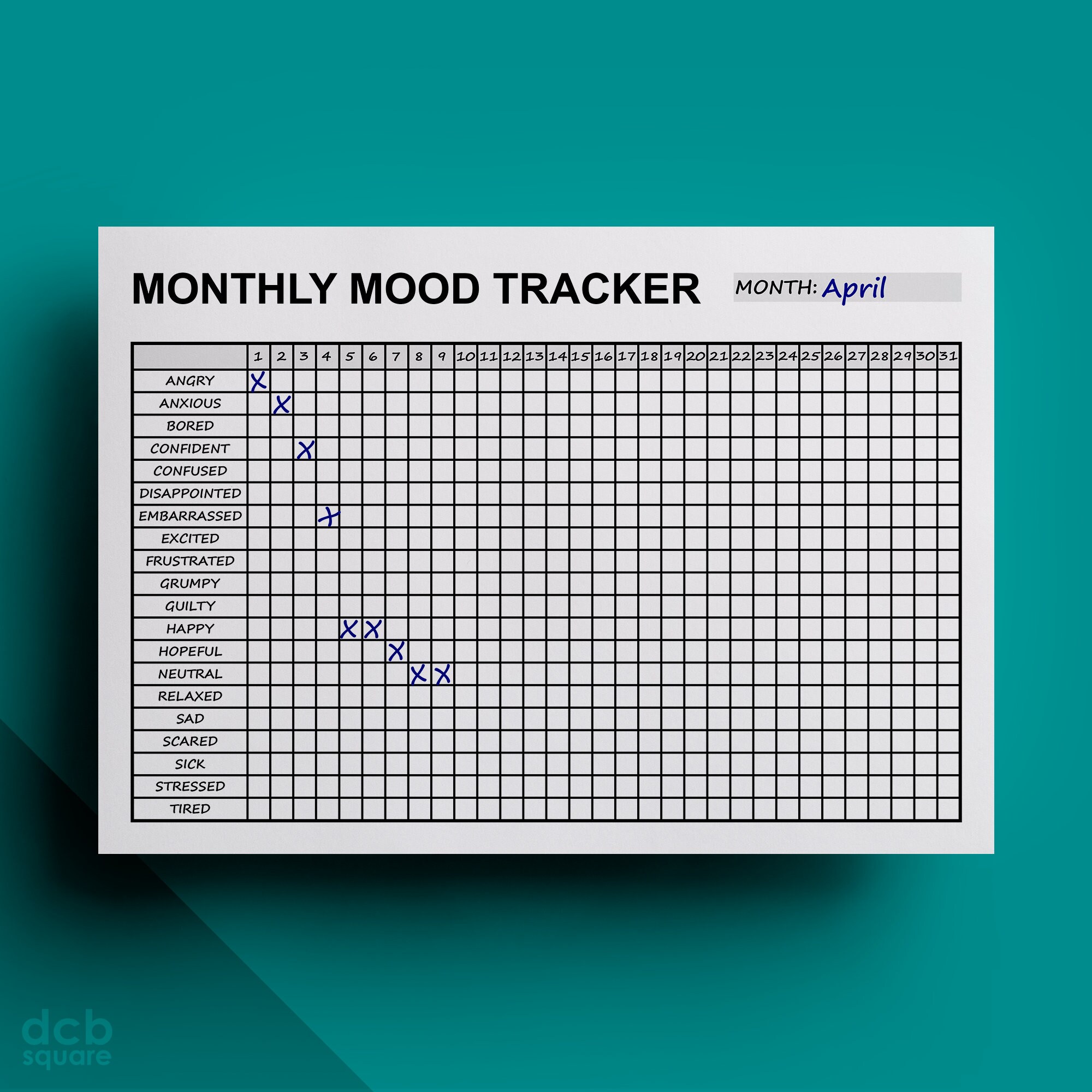 Monthly Mood Tracker Editable Printable - Etsy