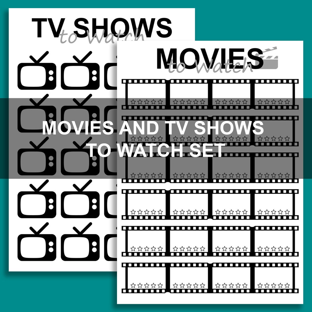 Movies and TV Shows Watch List - 2 in 1 Bundle - Printable Template - Etsy
