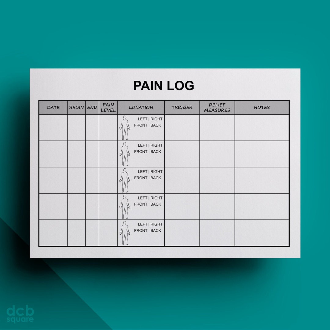 Pain Log Editable Printable - Etsy