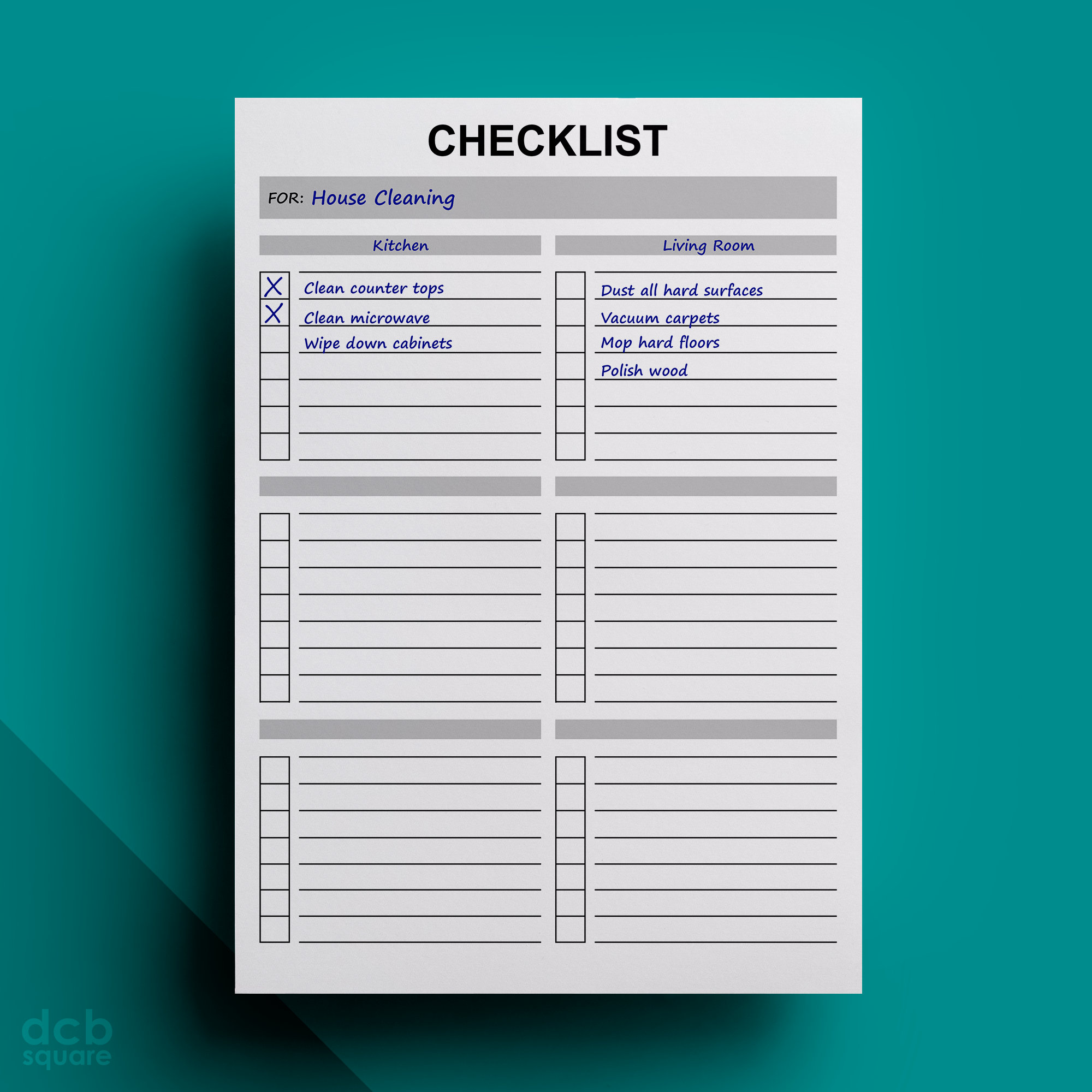 Checklist With Two Columns and Sections Editable Printable - Etsy