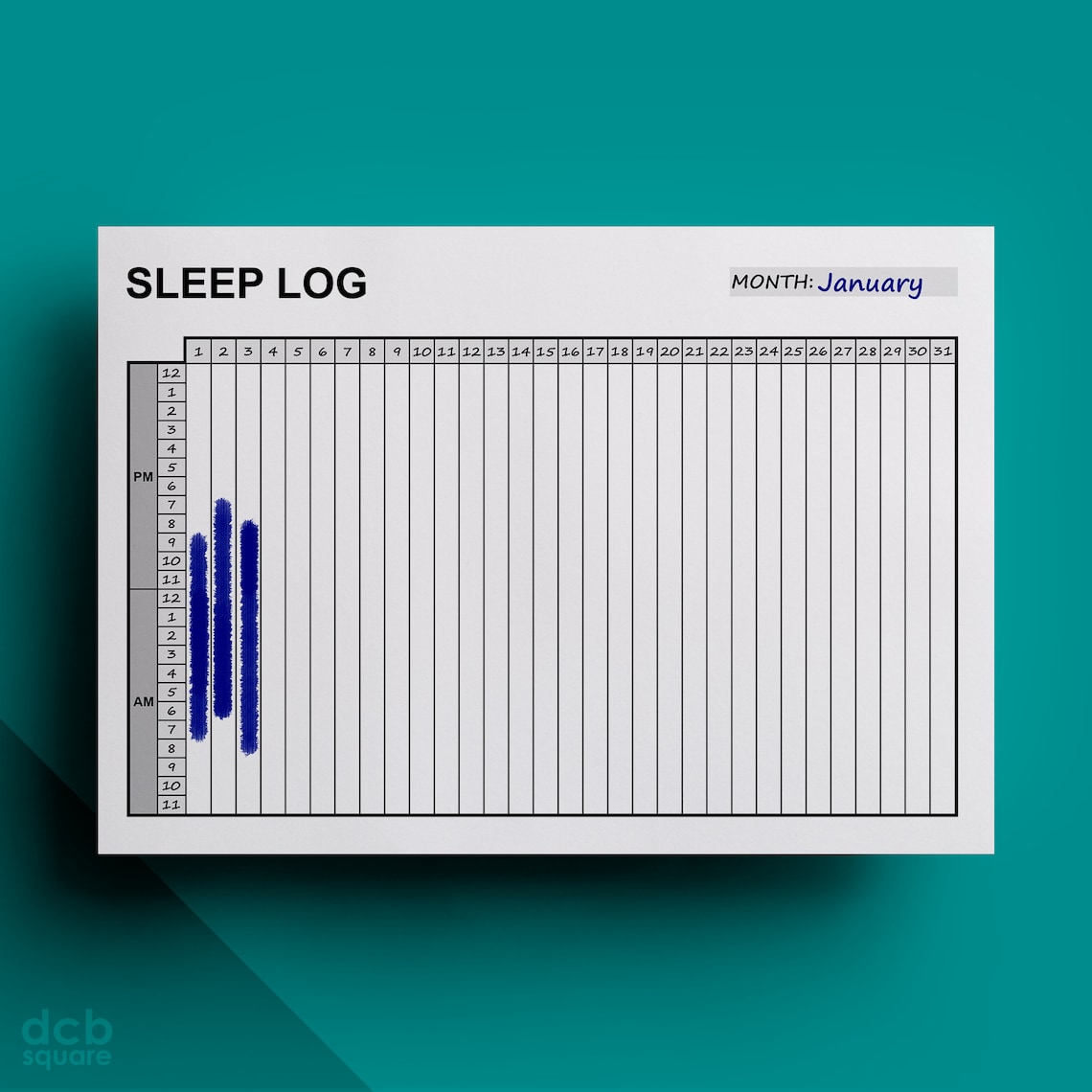 Sleep Log Editable Printable - Landscape - Etsy