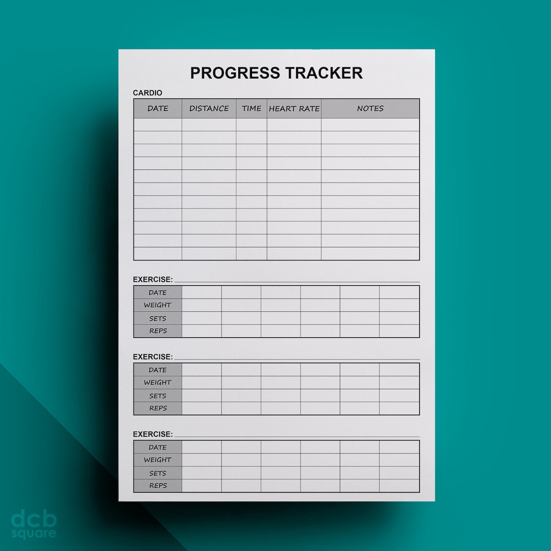 Exercise Progress Tracker Editable Printable - Etsy