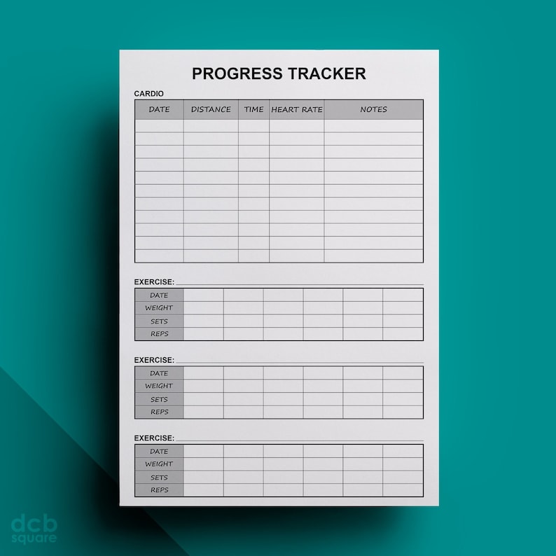 Exercise Progress Tracker Editable Printable - Etsy