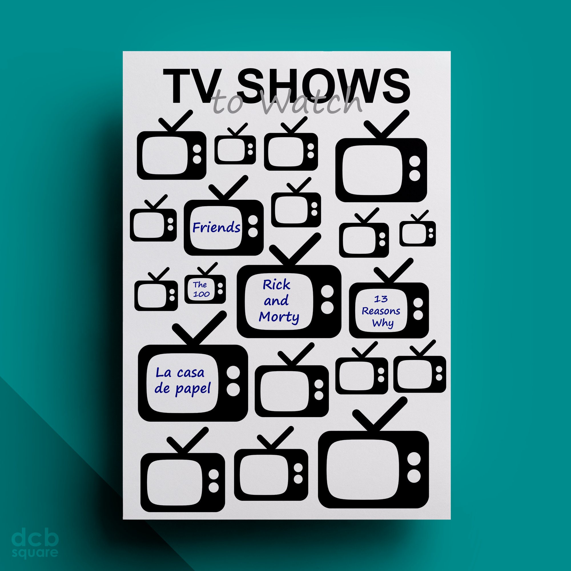 TV Shows Watch List Printable Template - Etsy