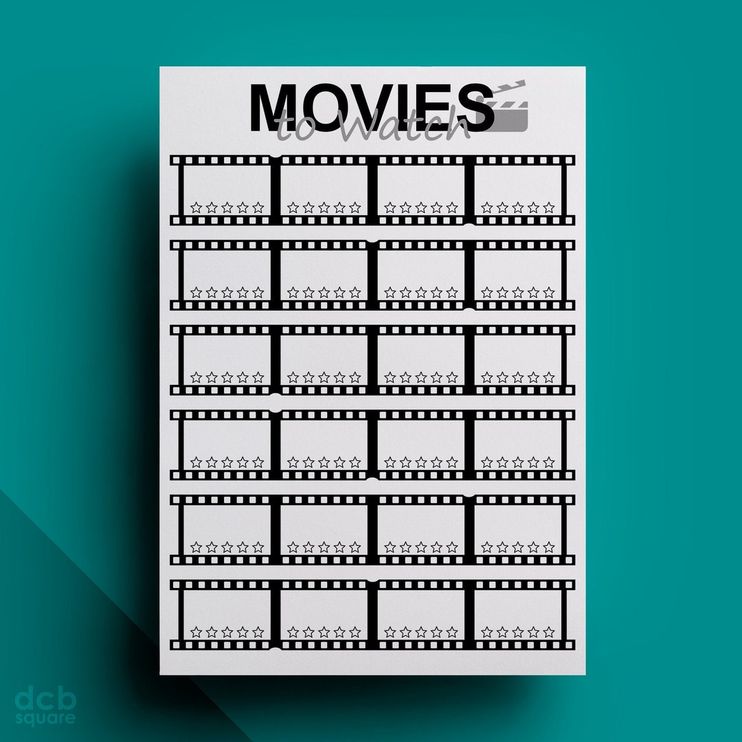 Movies Watch List Printable Template - Etsy