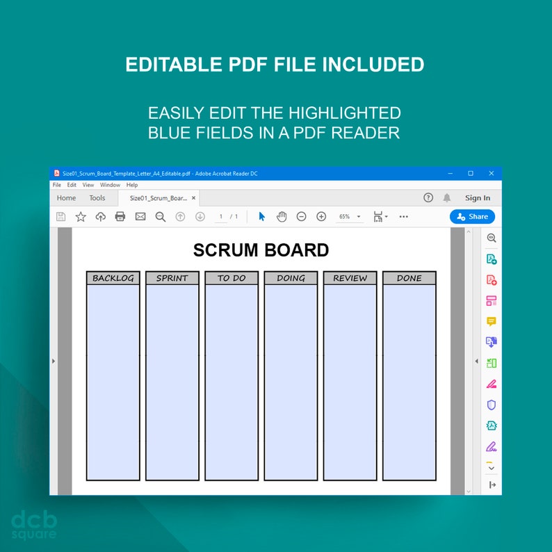 Scrum Board Editable Printable - Etsy