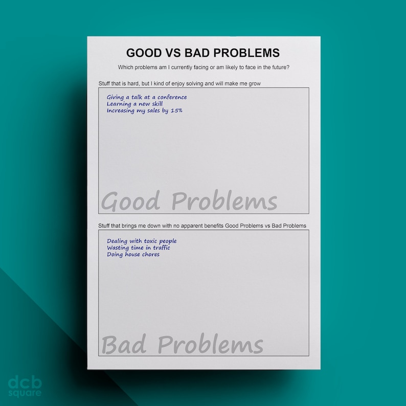 Good Vs Bad Problems Editable Printable - Etsy