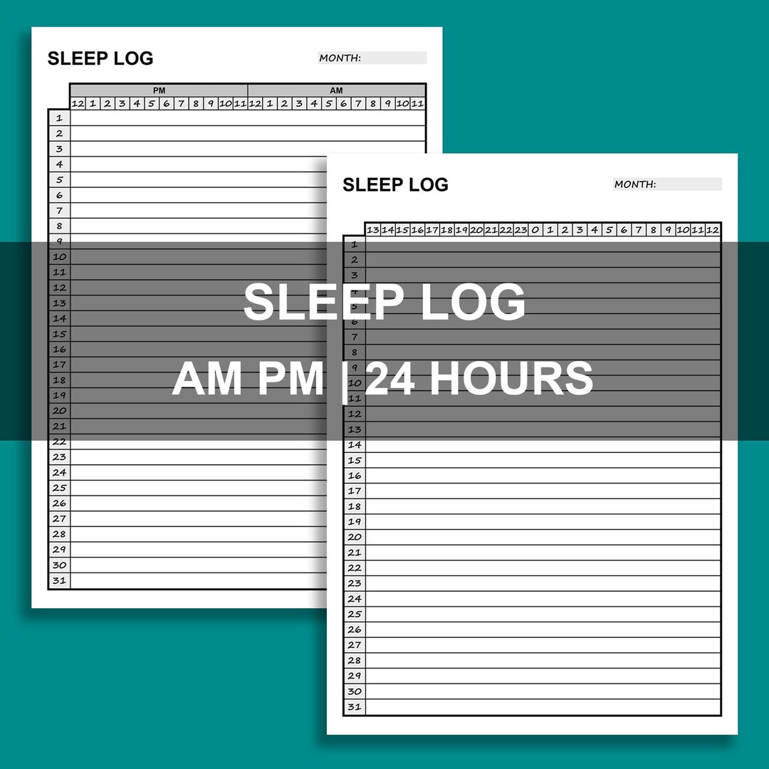 Sleep Log Editable Printable - Portrait - Etsy