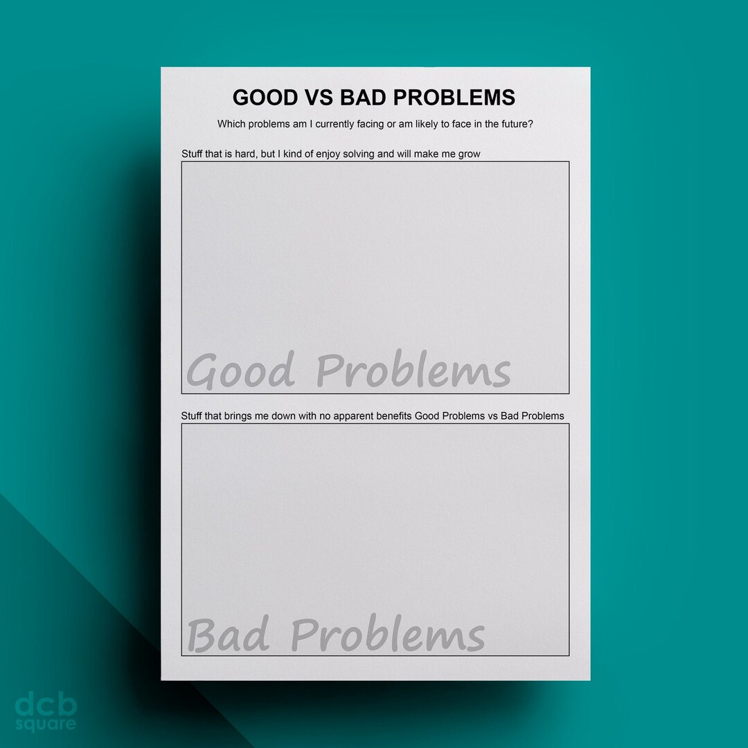 Good Vs Bad Problems Editable Printable - Etsy UK