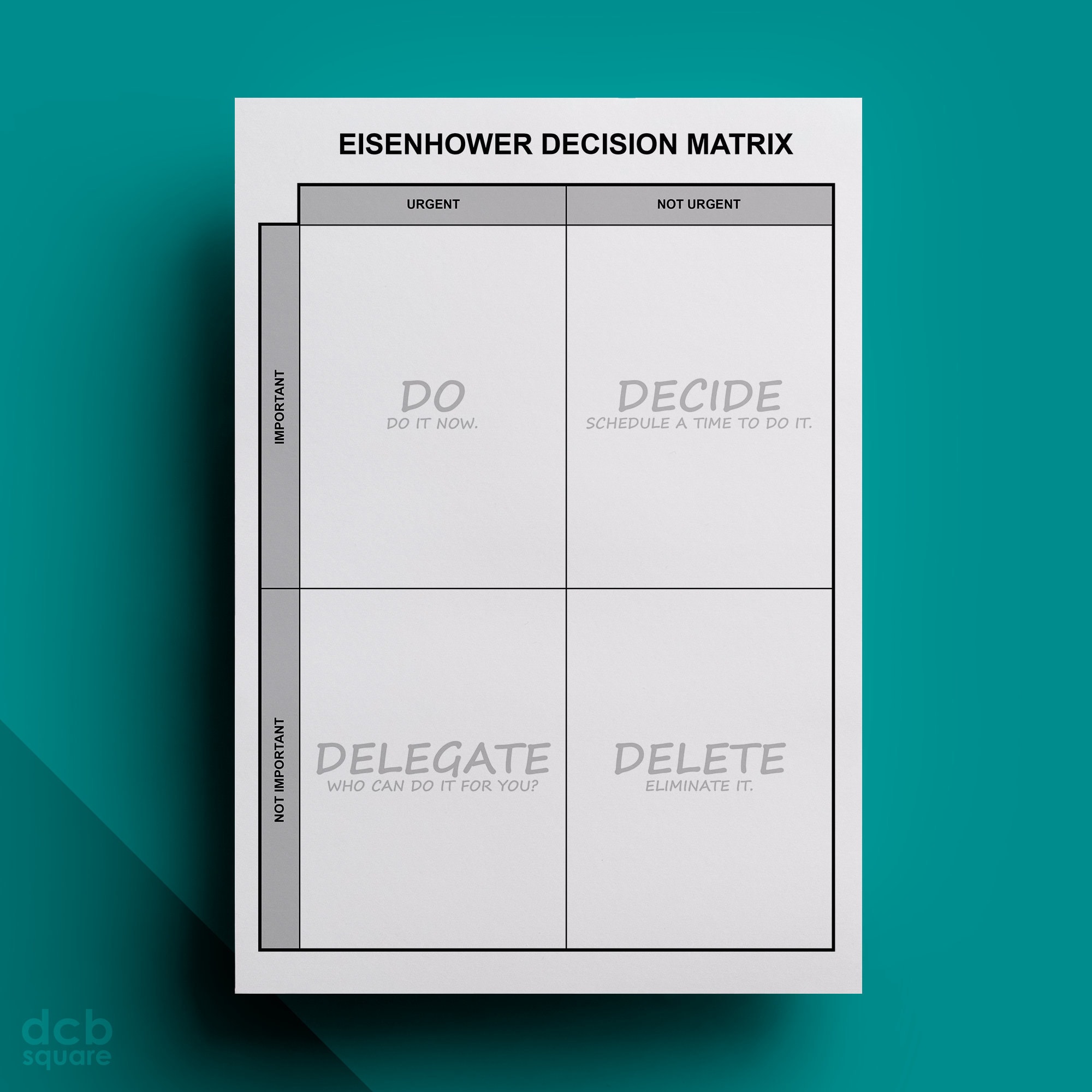 Eisenhower Decision Matrix Editable Printable - Etsy Canada
