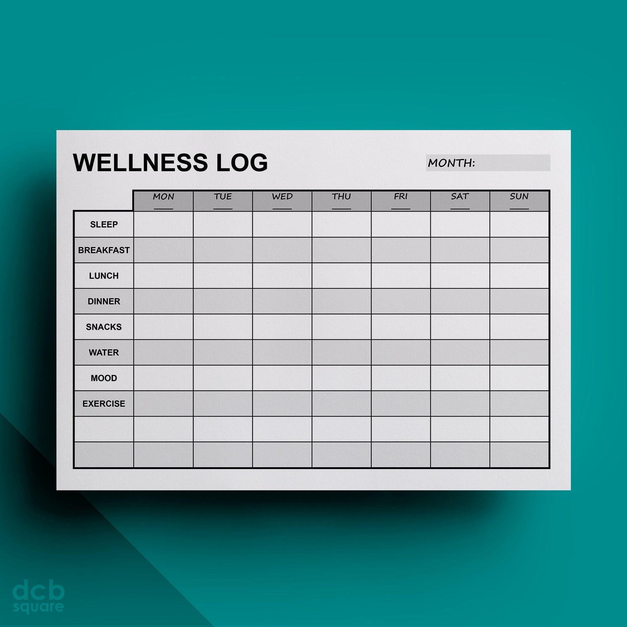Wellness Log Editable Printable - Etsy